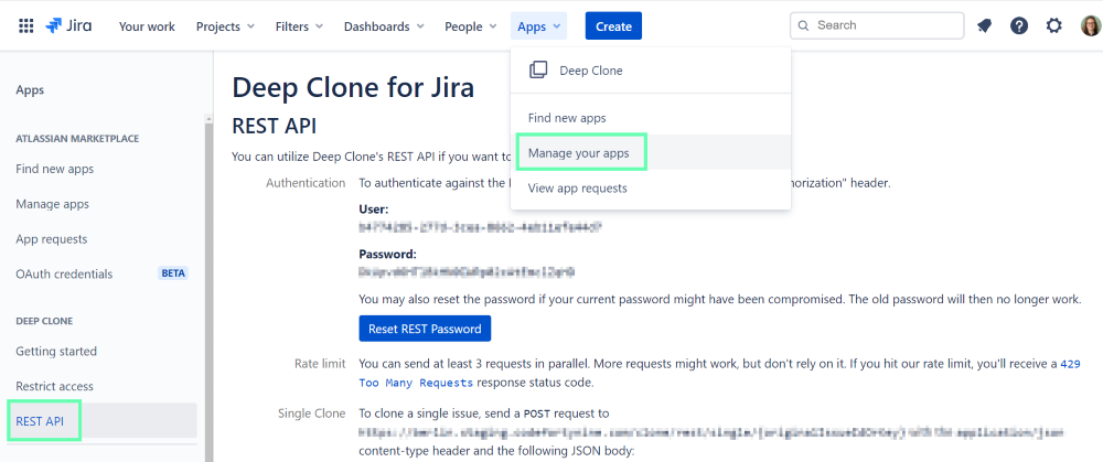 Deep Clone for Jira REST API